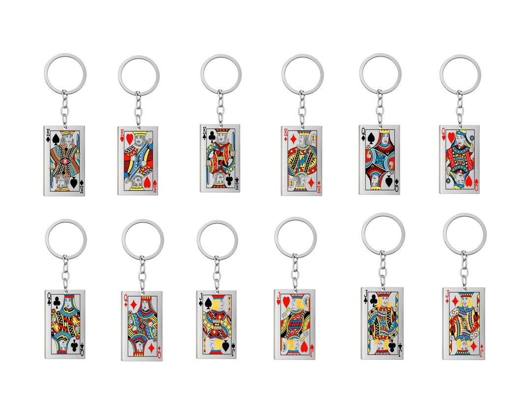 A2301P Stainless Steel Money Keyring King Queen Jack Spades Hearts ...