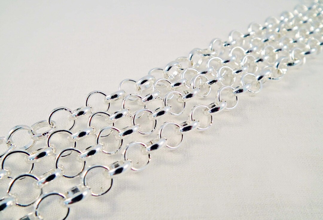 CH04 1M Silver Brilliant Chain With Round Mesh 6.5mm X 6.5mm Iron - Etsy