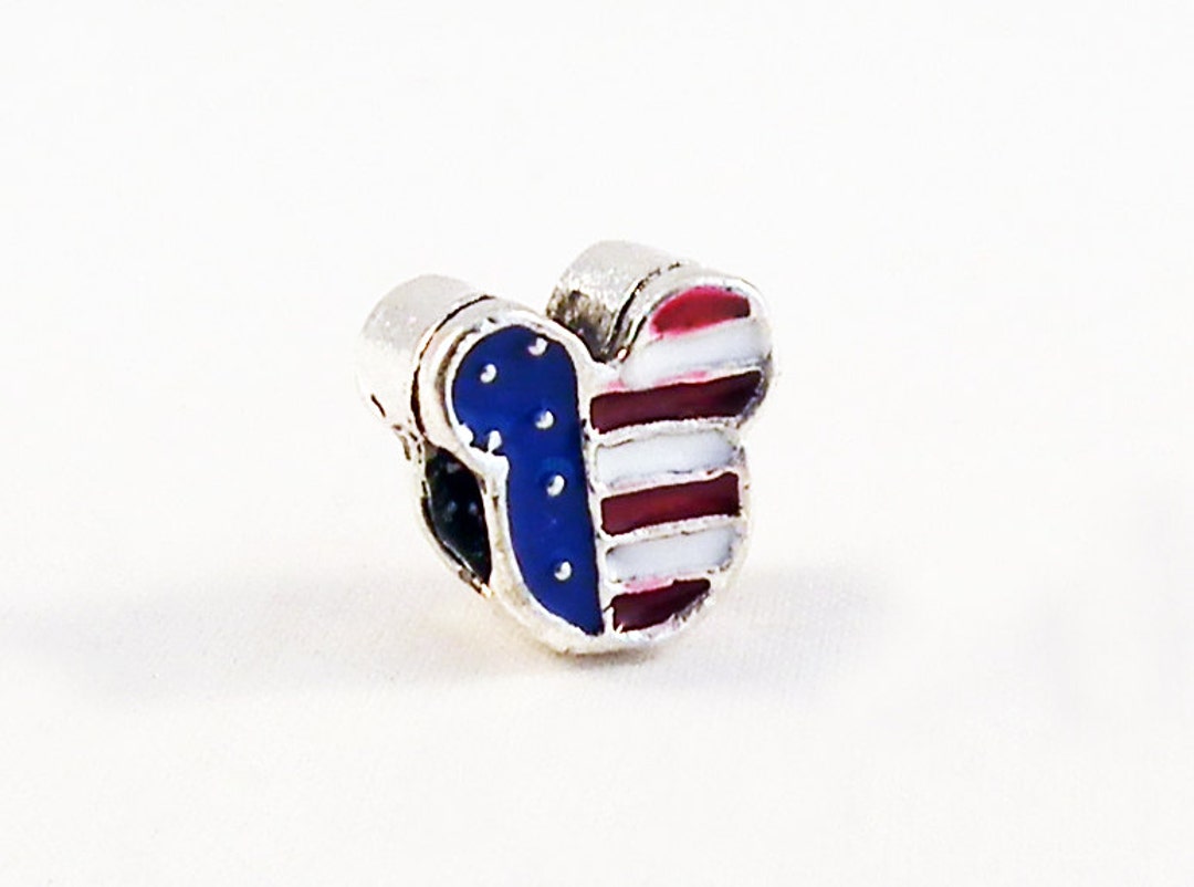 ALP6 - 1 Bead Style Pandora Mouse United States Mickey Star Sterling ...