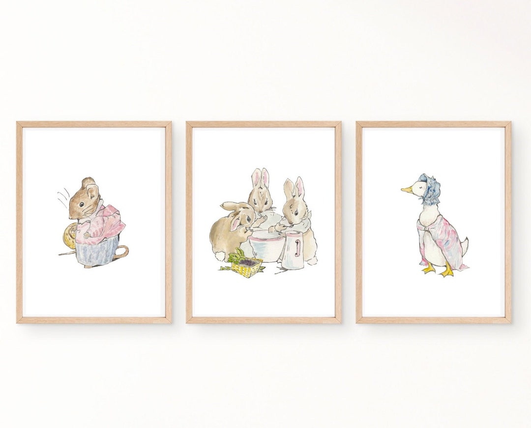 Set of 3 Beatrix Potter Nursery Art Prints. Beatrix Potter Downloadable ...