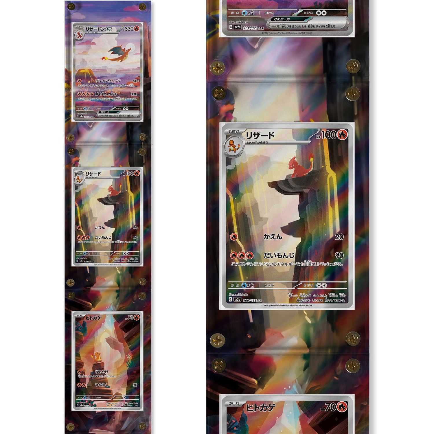 Pokémon Charmander Charmeleon Charizard 151 Japan 3x Clear Acrylic ...