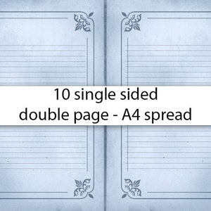 Vintage Blue Digital Backgrounds for Junk Journals - Etsy