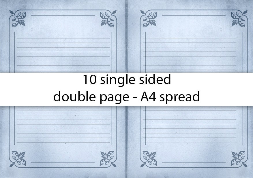 Vintage Blue Digital Backgrounds for Junk Journals - Etsy