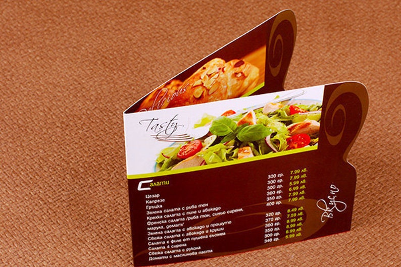 Custom Die Cut MENU Restaurant Menu Coffee Menu Cafe Menu - Etsy