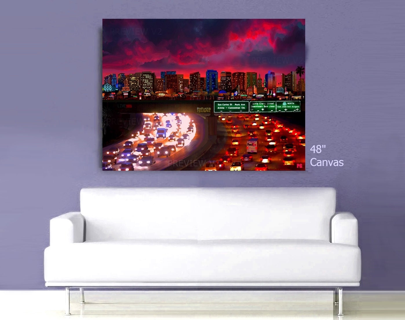 San Jose 40 Canvas Print or 48 Canvas rush - Etsy