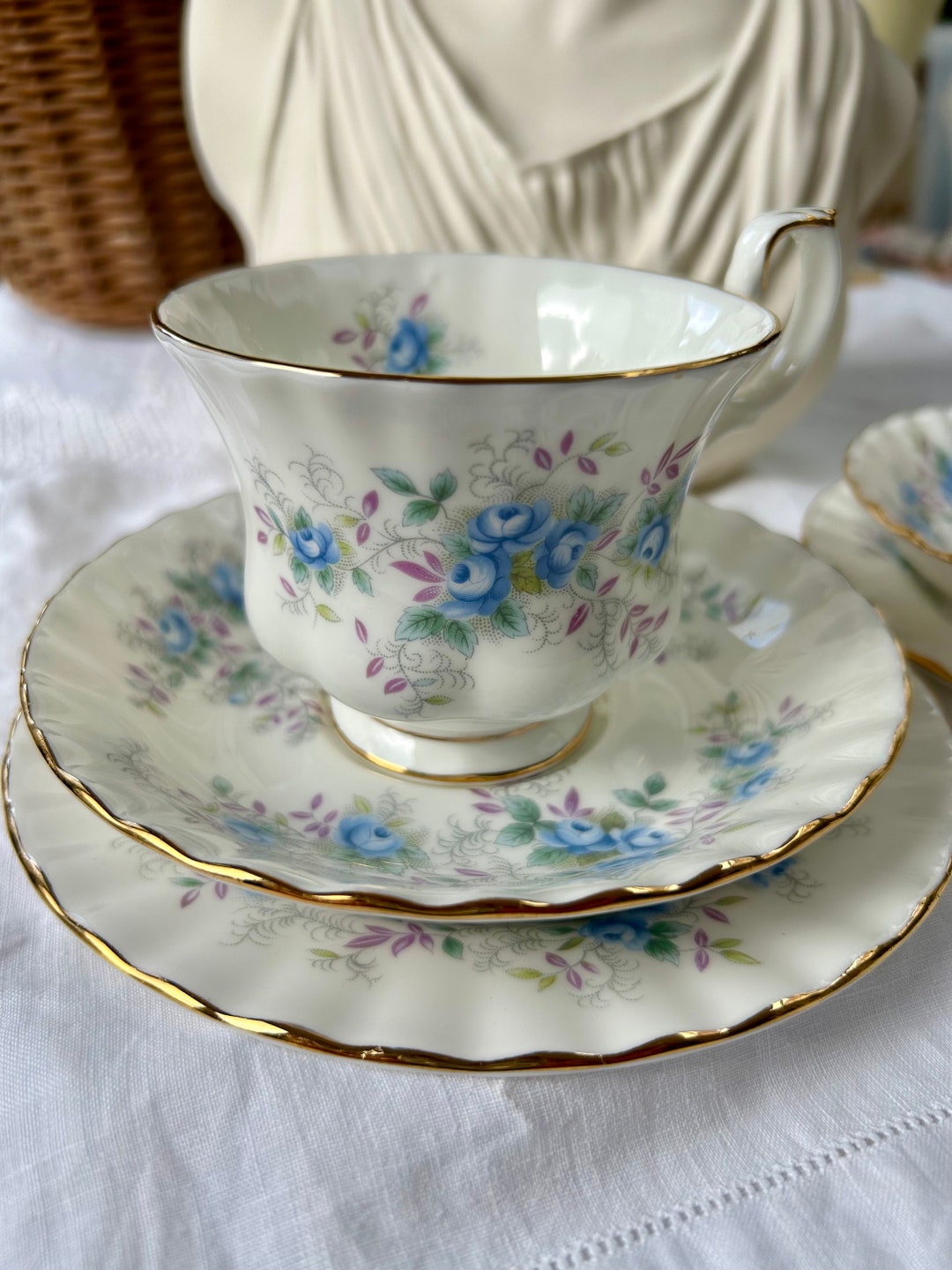 Pretty Blue Blossom Vintage Royal Albert Teacup, Saucer and Plate - Etsy