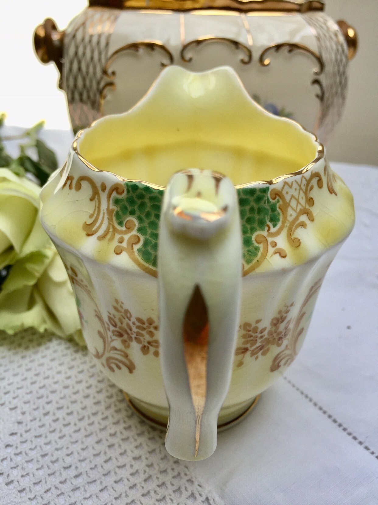 Stunning Floral Vintage Crown Staffordshire Creamer | Etsy