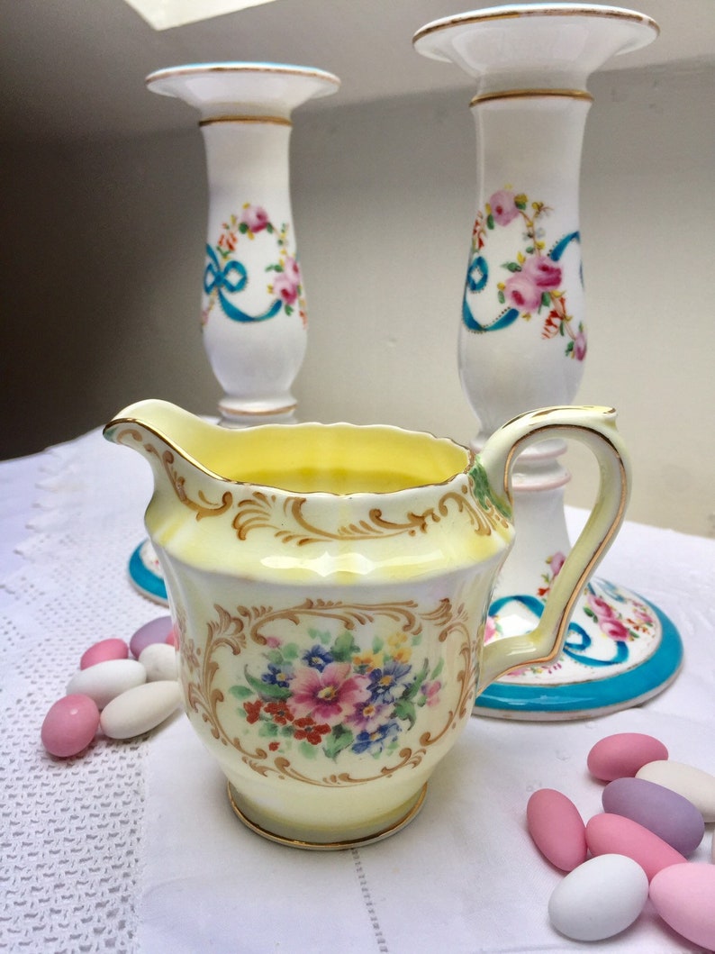 Stunning Floral Vintage Crown Staffordshire Creamer | Etsy