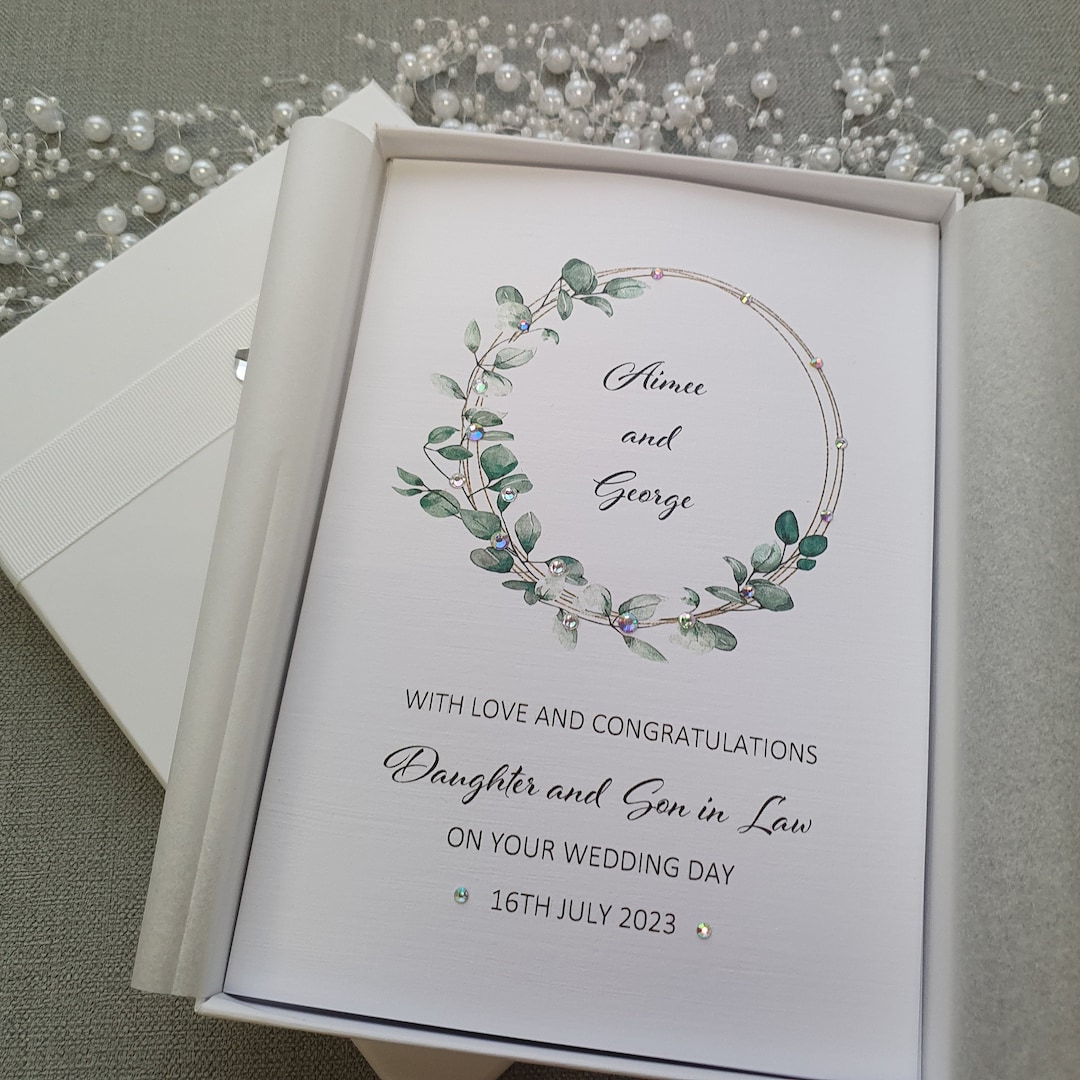 Luxury Wedding Day Congratulations Card Handmade Personalised Boxed or ...