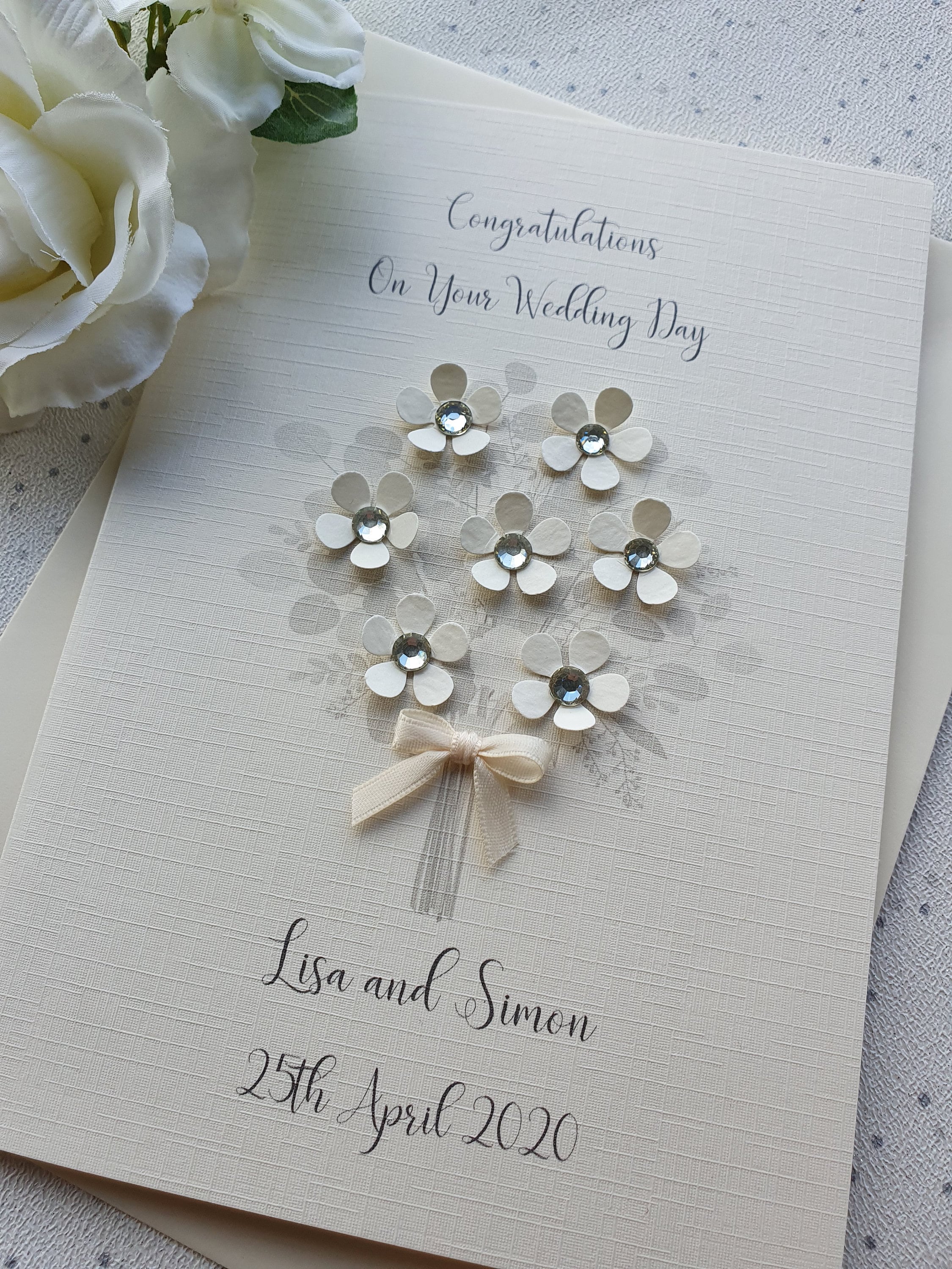 Luxury Wedding Day Congratulations Card Handmade Personalised Etsy luxury-wedding-day-congratulations-card-handmade-personalised-etsy