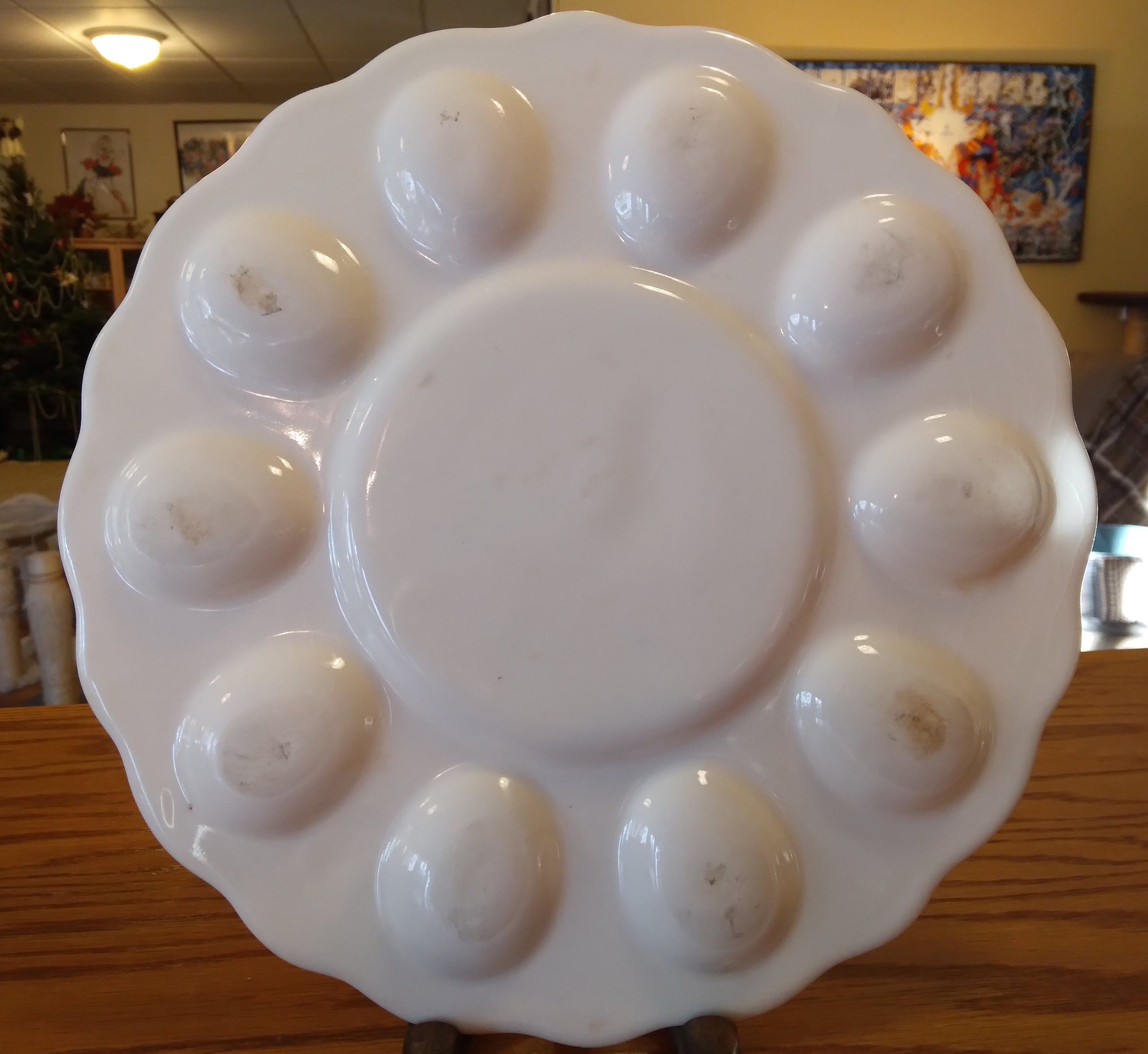 Platters Vintage Deviled Egg Plate Hand Painted Rooster Ceramic ...