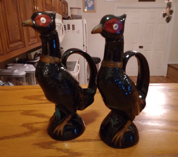Vintage Relco Redware Pheasant Oil Vinegar Decanters Cruet Set | Etsy