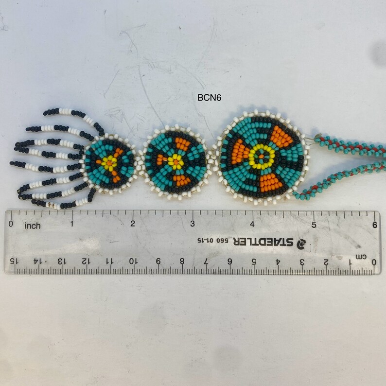 Vintage Hand Beaded Necklace - Etsy