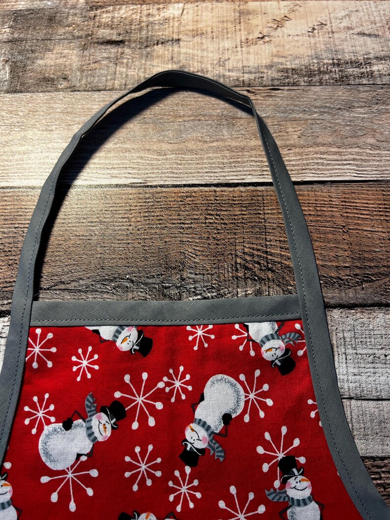 Apron, Toddler Christmas Chef Style Whimsical Snowmen and Snowflake’s ...