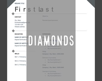 Simple Blue Resume Template - Etsy