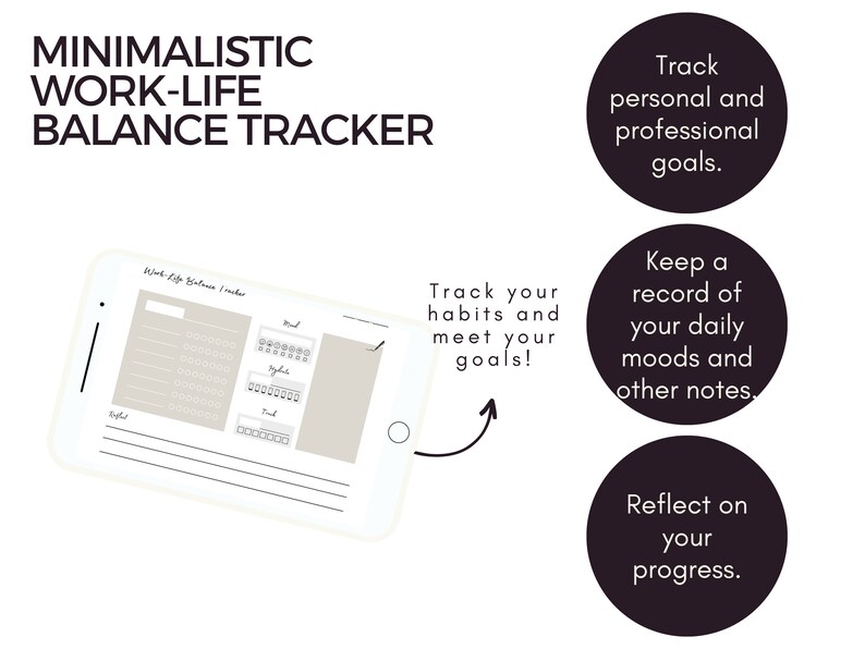 Minimalistic Work-life Balance Tracker Printable - Digital Download - Etsy