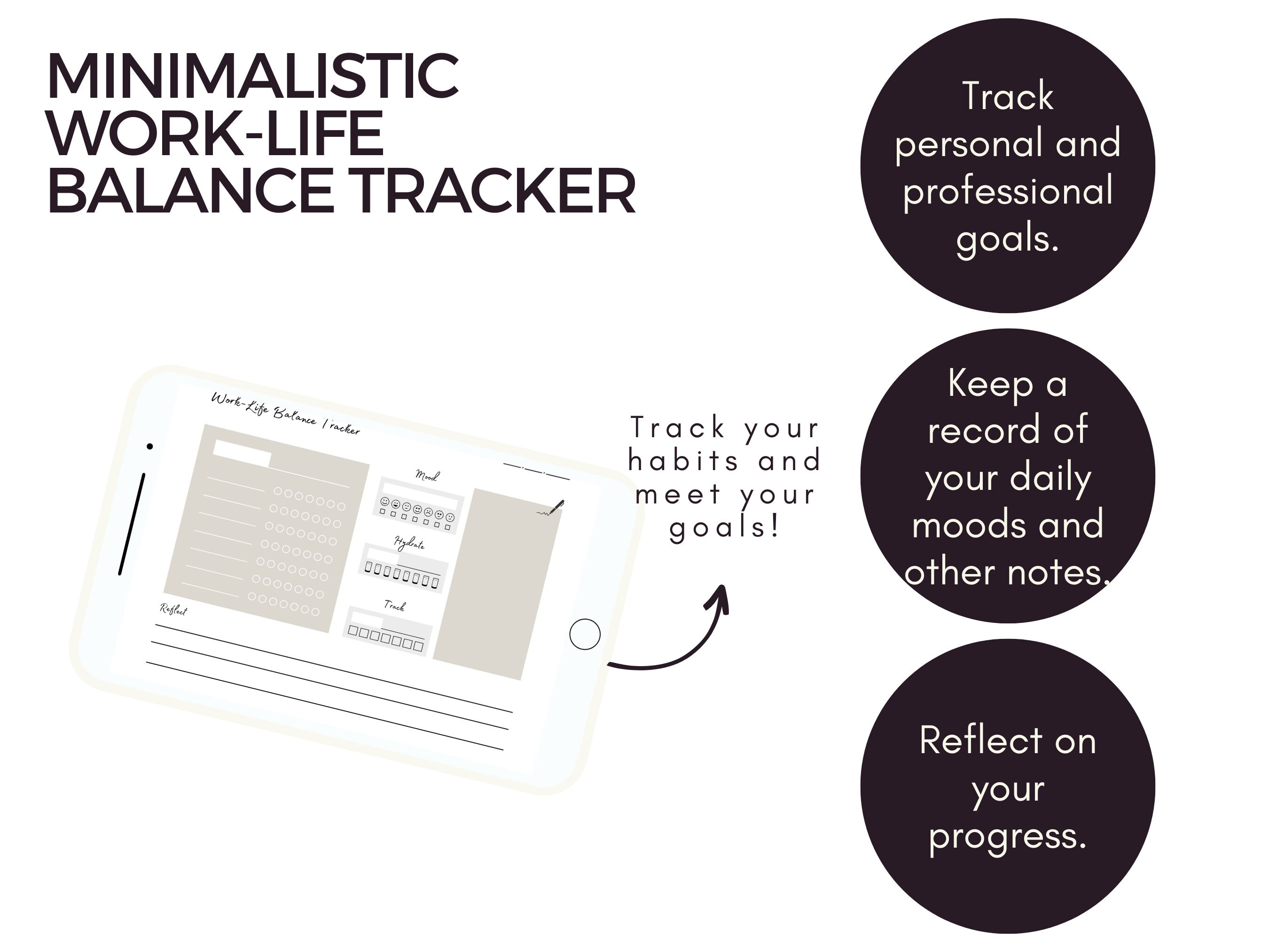Minimalistic Work-life Balance Tracker Printable - Digital Download - Etsy