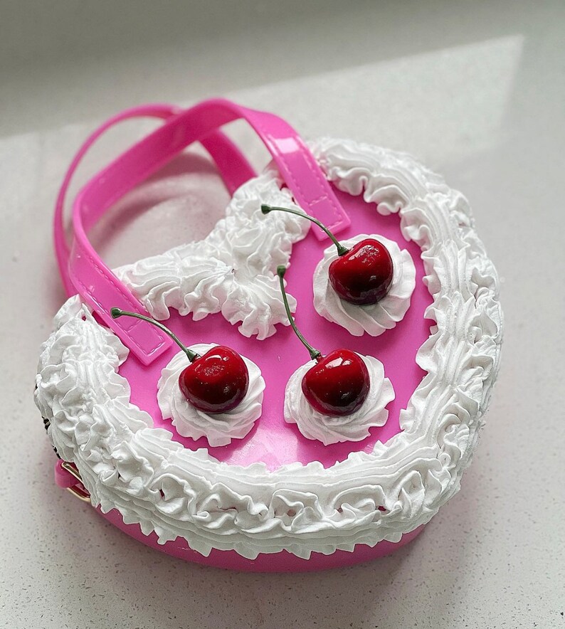 Vintage Pink Cherry Handbag - Etsy