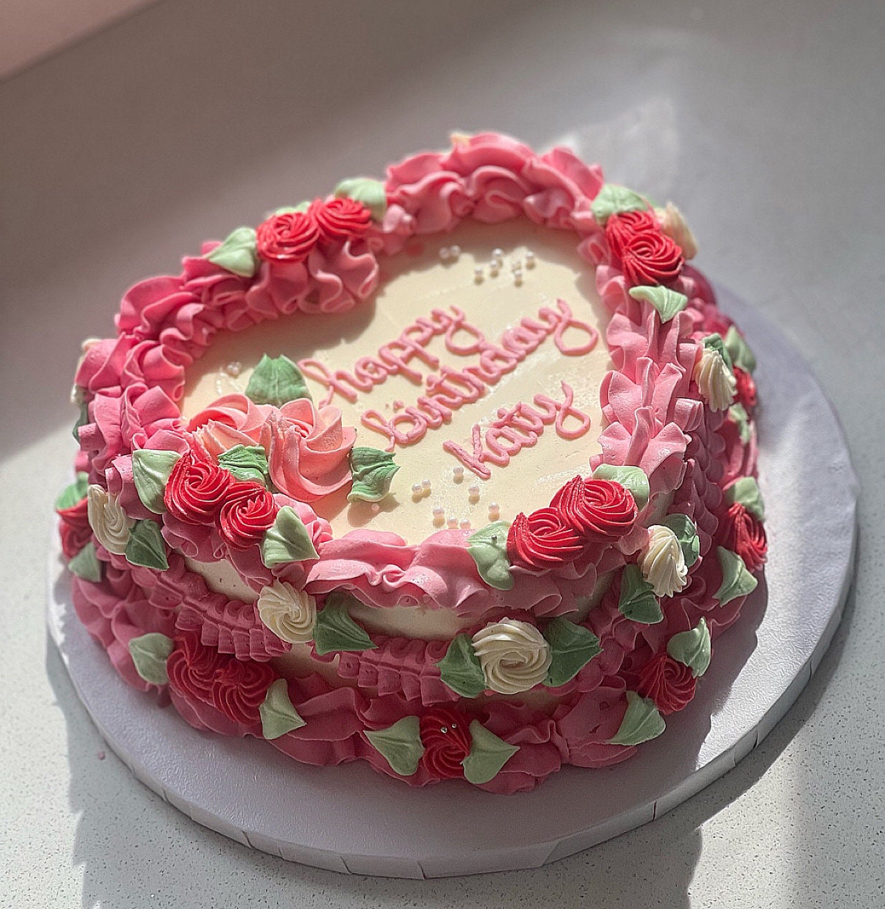 Fake Flower Heart Cake - Etsy