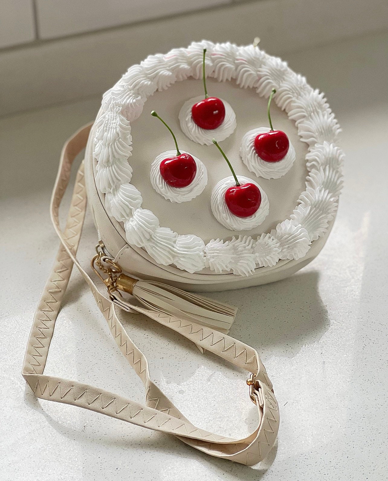 Round Cherry Fake Cake Handbag - Etsy
