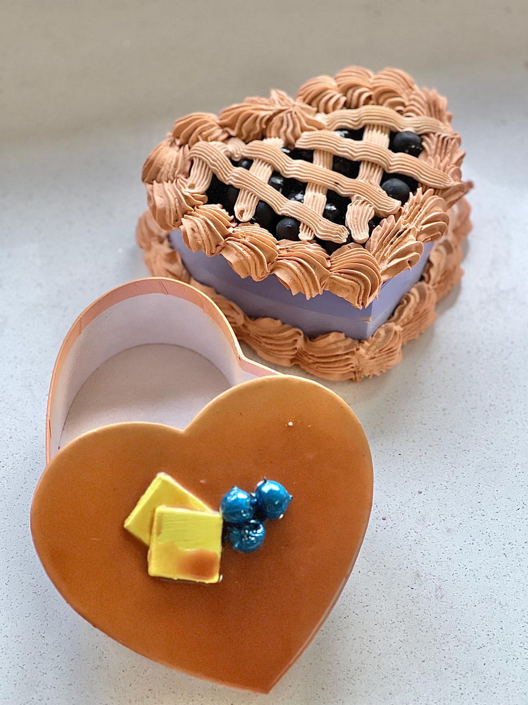 Pancake & Blueberry Pie Heart Storage Box - Etsy