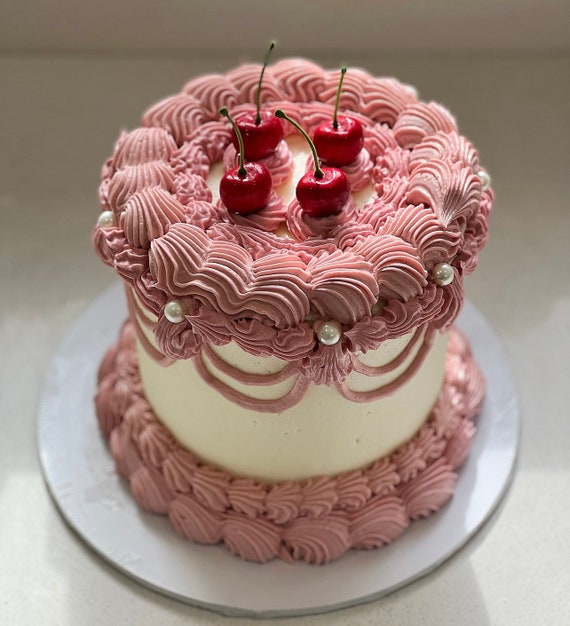 Vintage Dusky Pink Fake Cake - Etsy