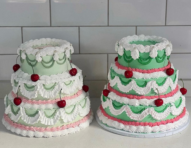 Three Tier Vintage Fake Cake - Etsy