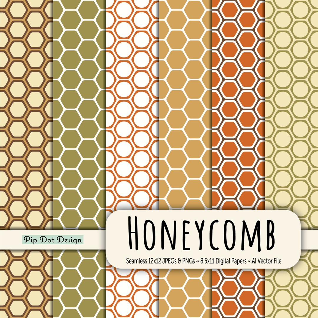 Seamless Honeycomb Digital Papers, Patterns and Vectors - "honeycomb ...