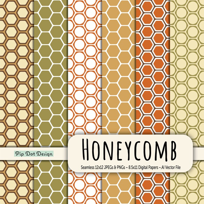 Seamless Honeycomb Digital Papers, Patterns and Vectors - "honeycomb ...