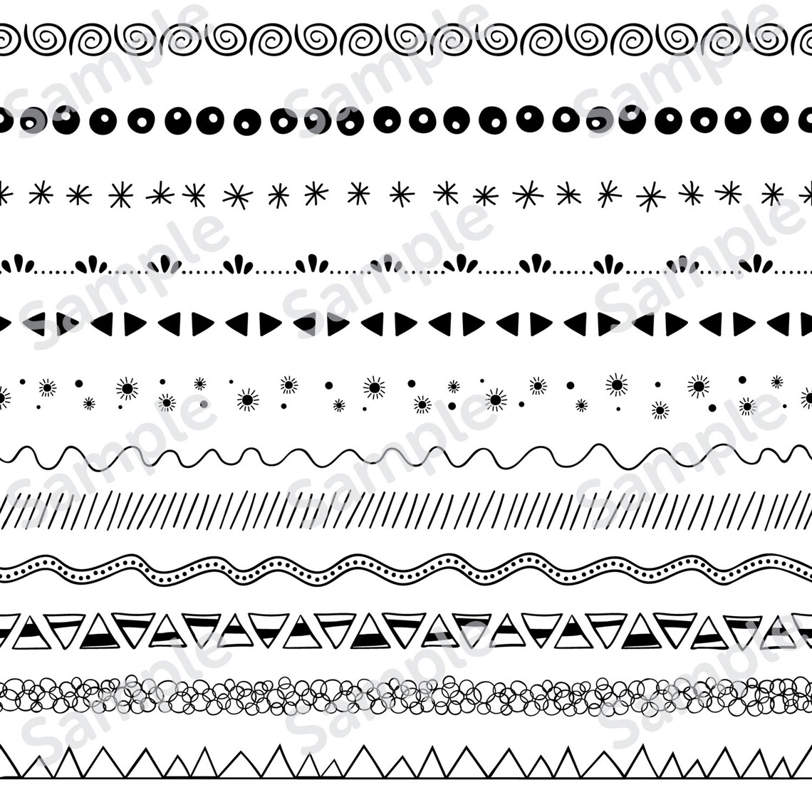 24 Seamless Doodle Borders and Vectors - "doodle Borders 1" Doodle ...