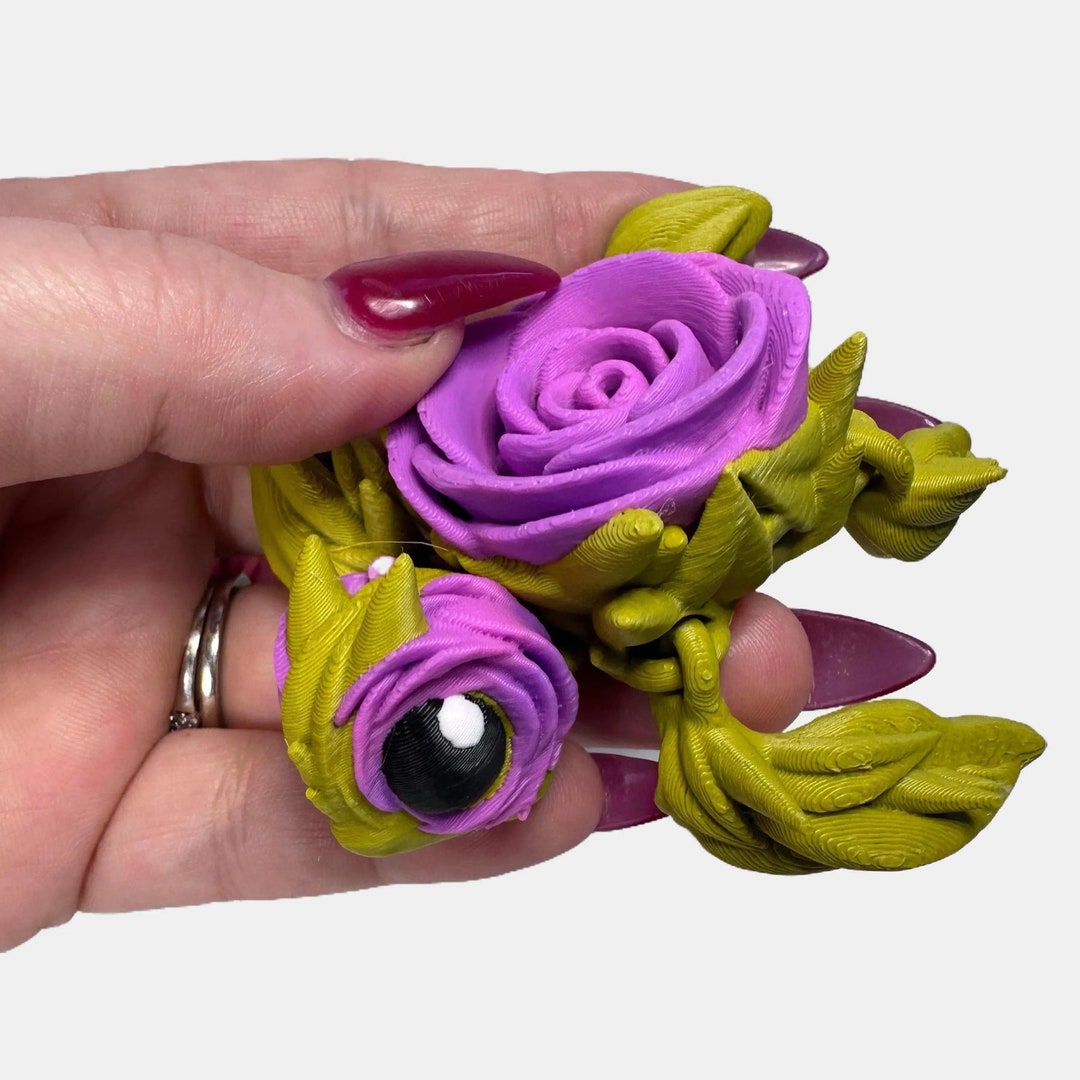 Rose Turtle 3d Printed, Fidget Figurine, Desk Buddy, Cute Gift, Home ...