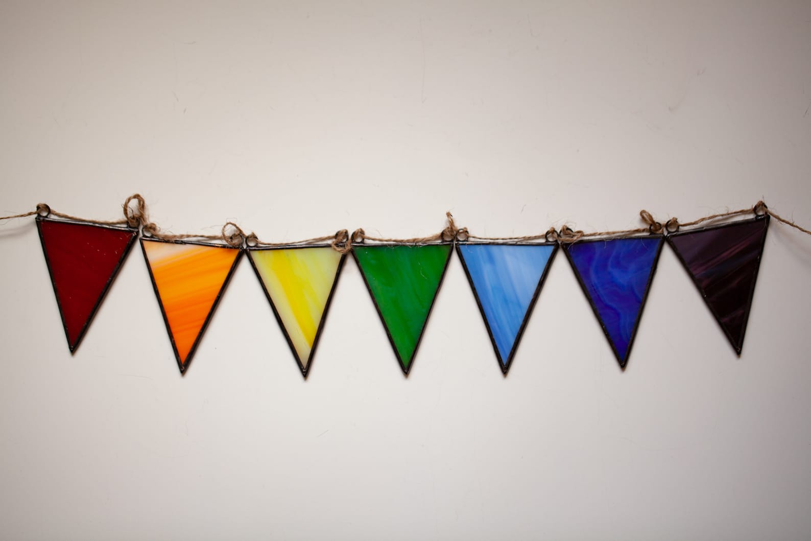 Stained Glass Rainbow Bunting Suncatcher - Etsy