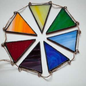 Stained Glass Rainbow Bunting Suncatcher - Etsy