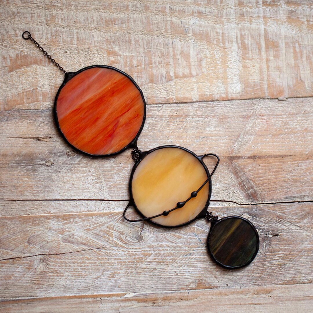 Planets Stained Glass Suncatcher | Celestial Bodies | Jupiter Saturn ...