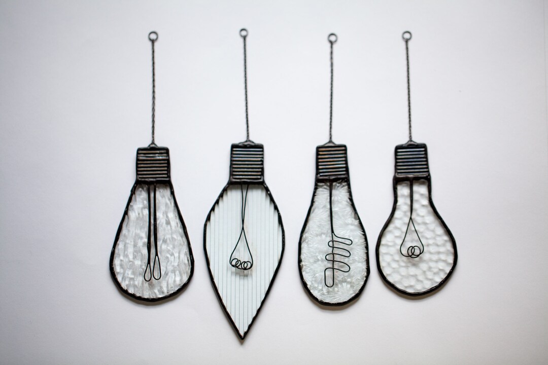 Stained Glass Light Bulb Suncatcher / Wall or Window Hanging - Etsy