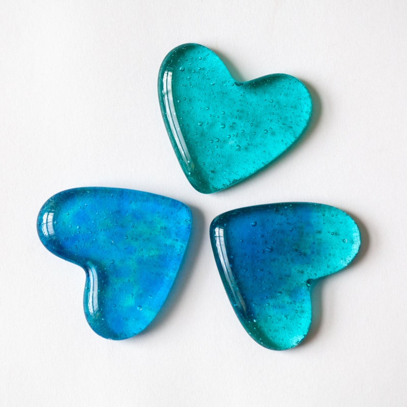 Fused Glass Heart - Etsy UK