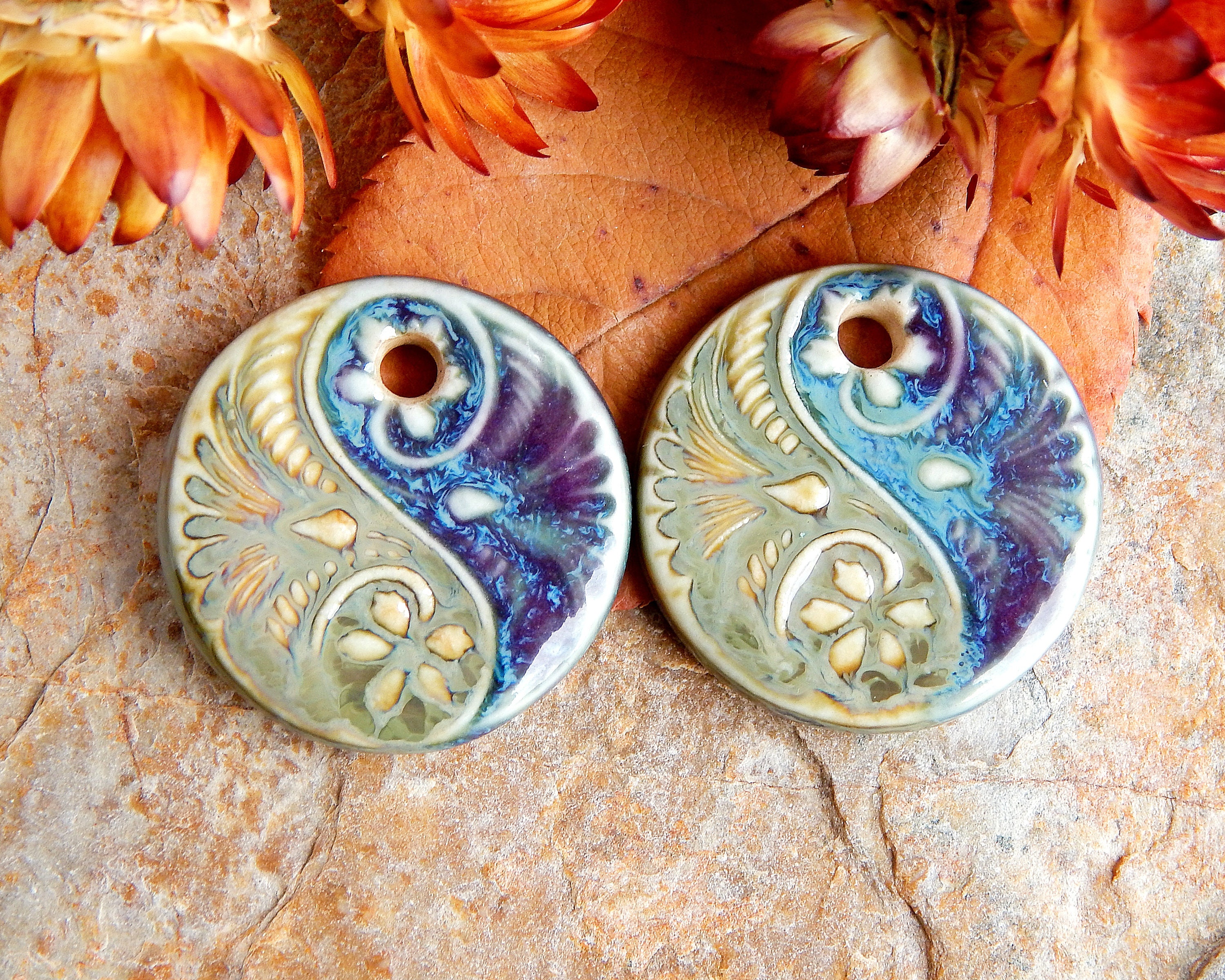 Delicate Floral Design Charms for Jewelry Making Round - Etsy
