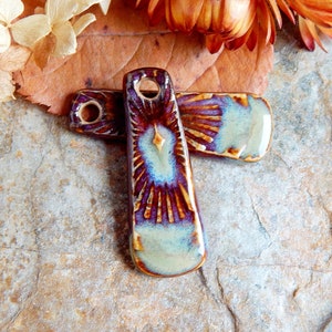 Long Rustic Charms Ceramic Earthy Pendants Organic Artisan - Etsy