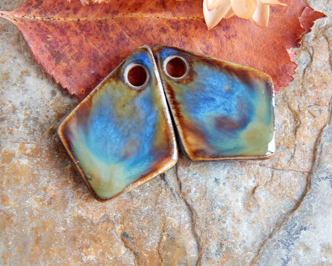 Geometric Wavy Charms Diamond Shaped Pendants Dangle Earring - Etsy