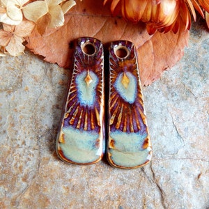 Long Rustic Charms Ceramic Earthy Pendants Organic Artisan - Etsy