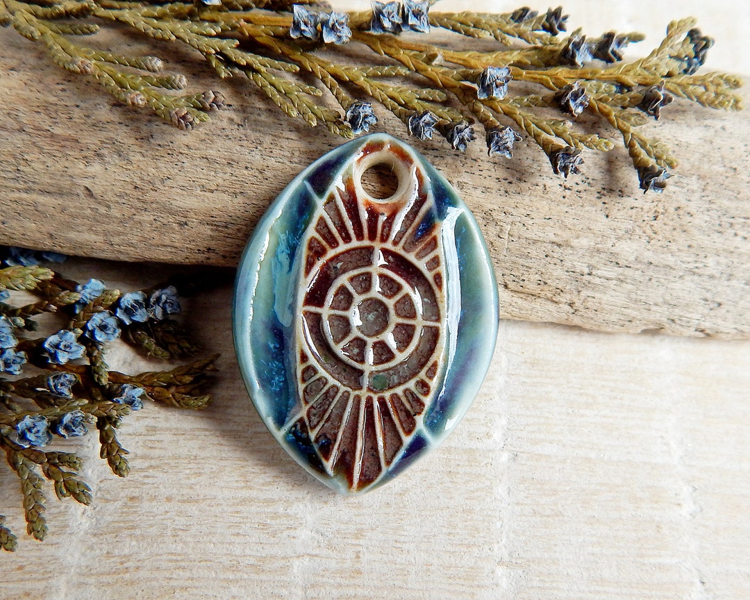 Mystical Ceramic Pendant for Making Necklace, 1pc Artisan Eye Jewelry ...