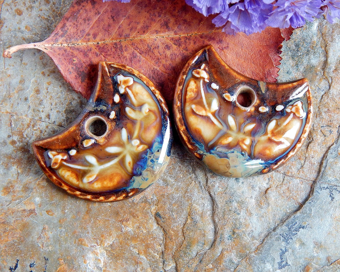 Statement 2 Charms Unique Dangling Ethnic Charms Half Moon - Etsy