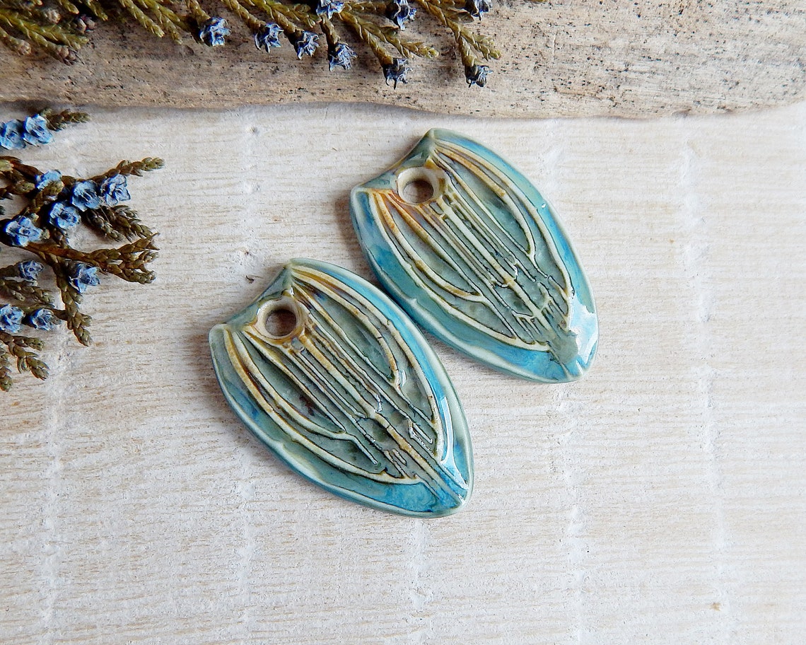 Drop Geometric Pattern Charms for Making Earrings, 2pcs Boho Artisan ...
