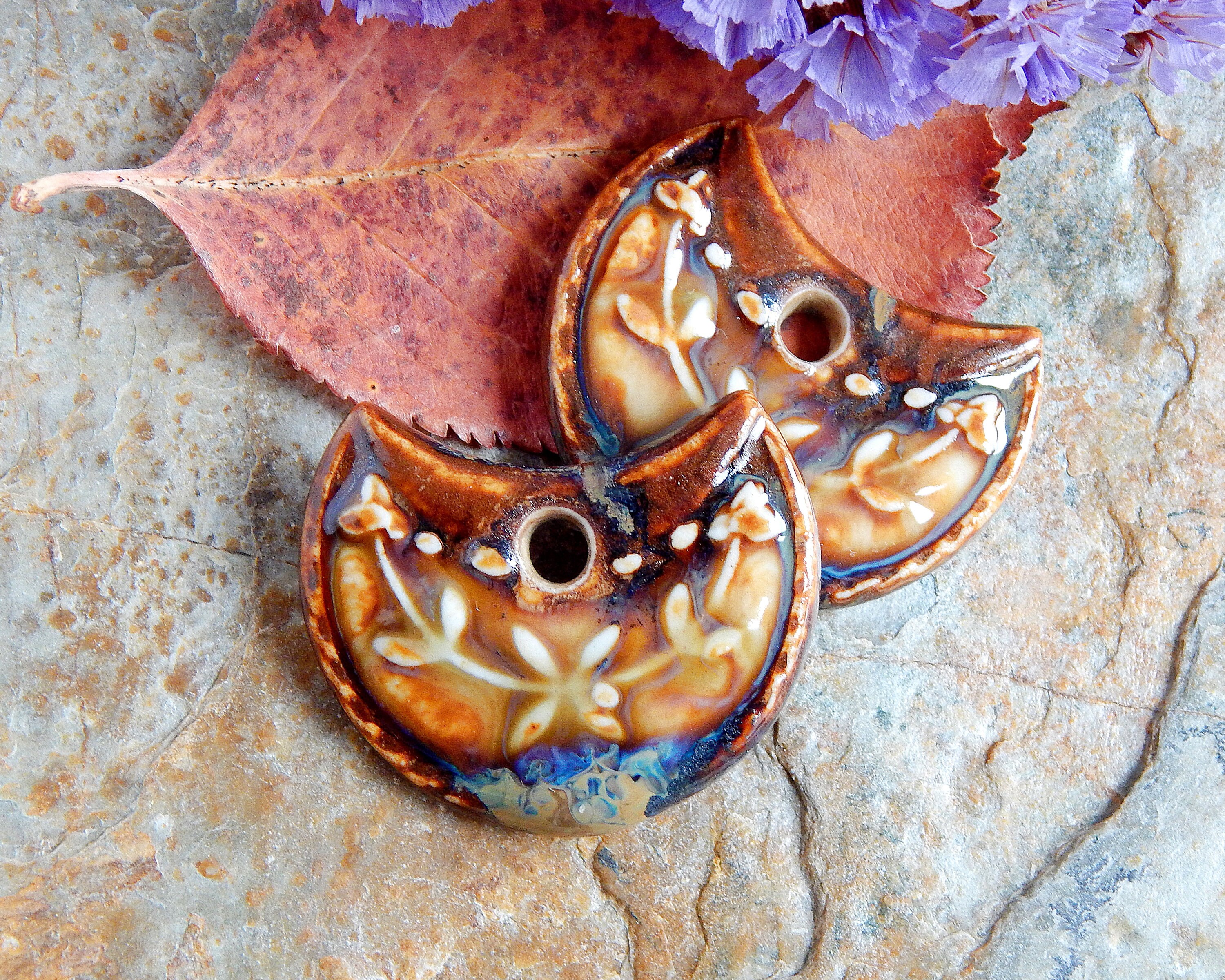 Statement 2 Charms Unique Dangling Ethnic Charms Half Moon - Etsy