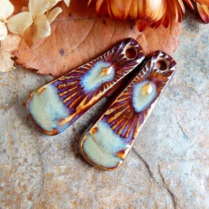 Long Rustic Charms Ceramic Earthy Pendants Organic Artisan - Etsy