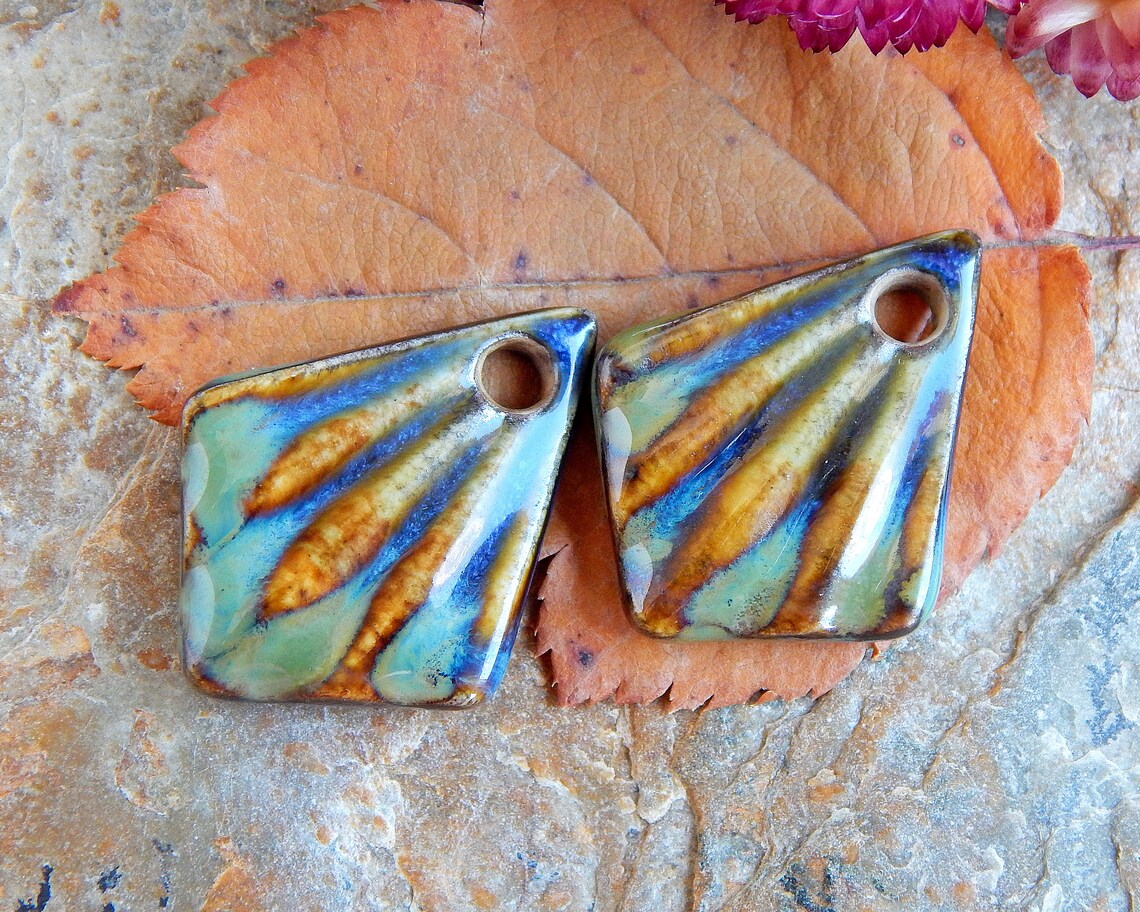 Geometric Wavy Charms Diamond Shaped Pendants Dangle Earring - Etsy