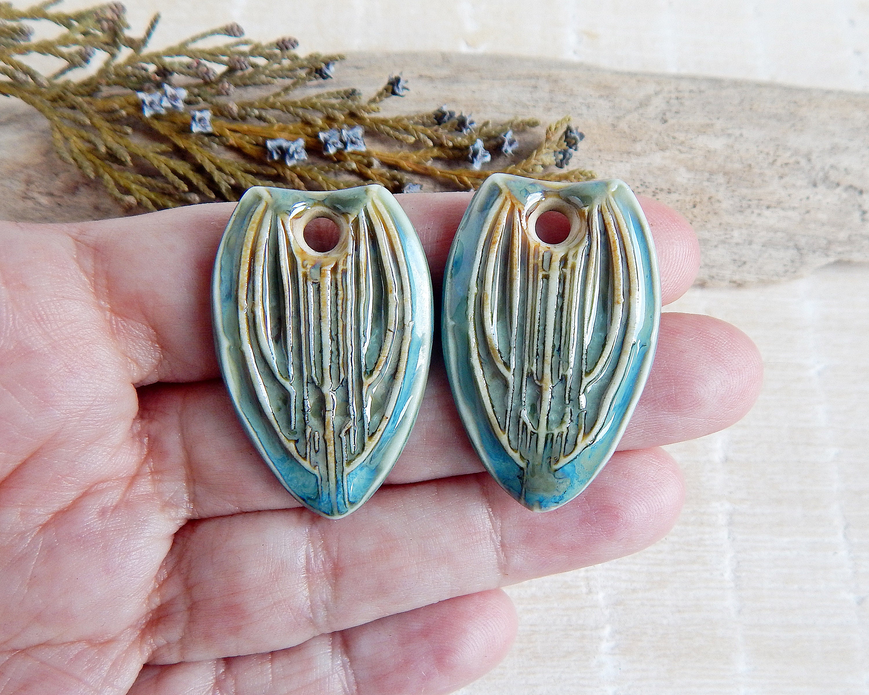 Drop Geometric Pattern Charms for Making Earrings, 2pcs Boho Artisan ...