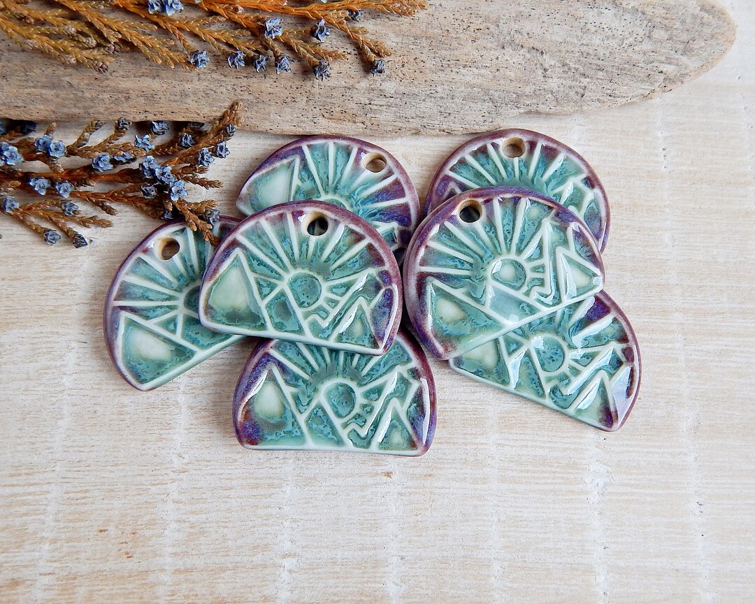 Landscape Mountain Pendant for Making Necklace, 1pc Artisan Nature ...