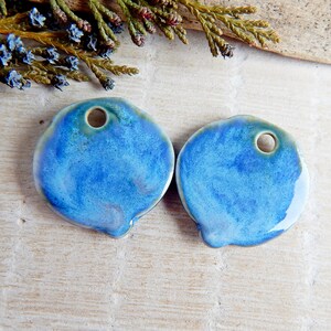Handmade Rustic Charms for Earrings, Boho Ceramic Pendants for Jewelry ...
