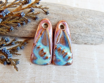 Handmade Bright Drop Charms, Pair Boho Long Oval Earring Findings ...
